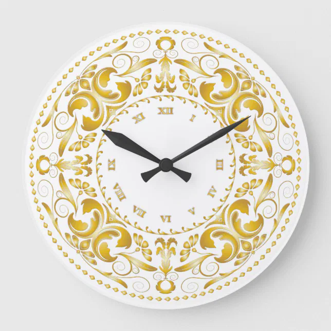 Gold Ornate Medallion - Clock | Zazzle