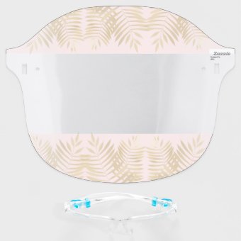 Gold Palm Tree Leaves Blush Pink Face Shield | Zazzle