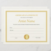 Gold Paper Certificate of Authenticity Template | Zazzle