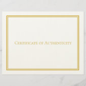 Gold Paper Certificate of Authenticity Template | Zazzle