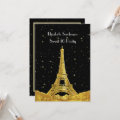 Gold Paris France Skyline #2 Bk Starry Sweet 16 V Invitation | Zazzle