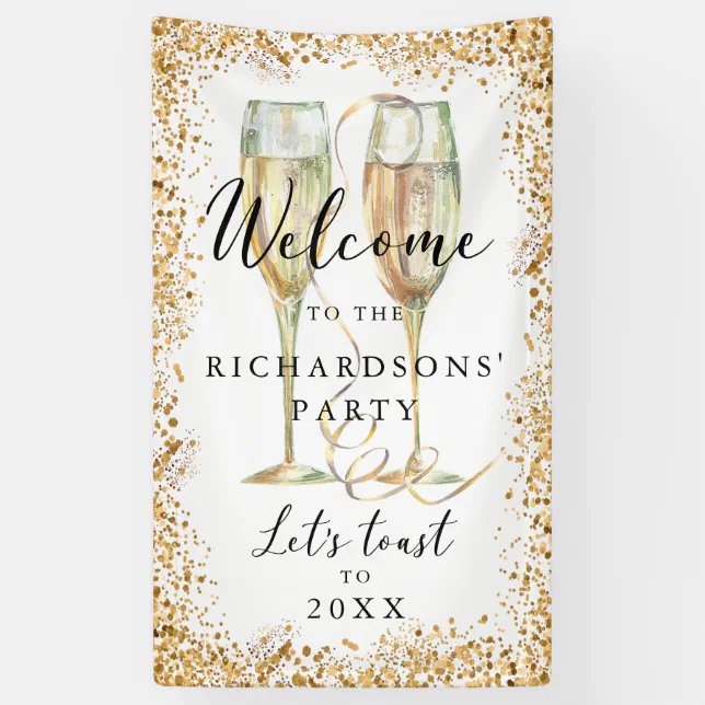 Gold Party Welcome Banner | Zazzle