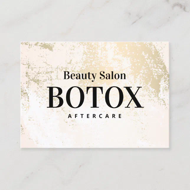 Gold Pastel Botox Aftercare Business Card | Zazzle