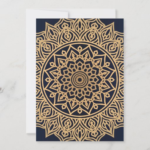 gold pattern nikah muslim wedding invitation | Zazzle