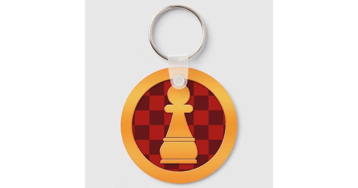 Gold Pawn Chess Piece Keychain | Zazzle
