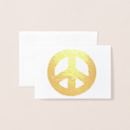 Gold Peace Symbol Foil Foil Card | Zazzle