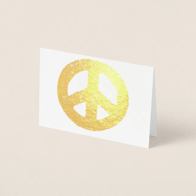 Gold Peace Symbol Foil Foil Card | Zazzle