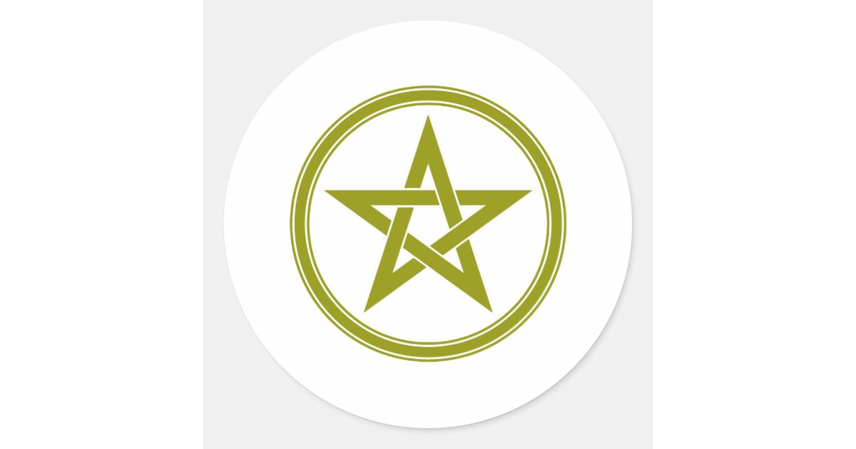 gold pentacle classic round sticker | Zazzle