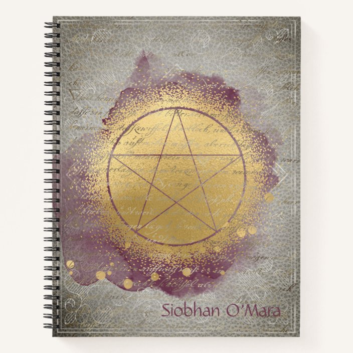 Gold Pentagram Wiccan Journal | Zazzle.com