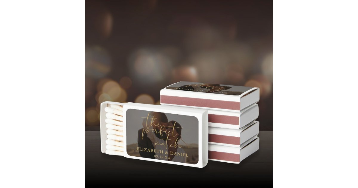 Gold Perfect Match Photo Wedding Favor | Zazzle