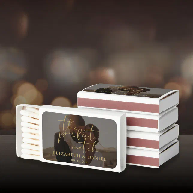 Gold Perfect Match Photo Wedding Favor | Zazzle
