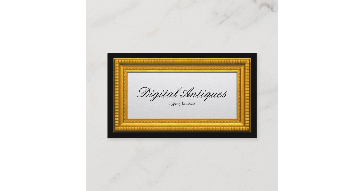 Gold Picture Frame Business Card | Zazzle