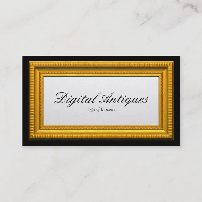 Gold Picture Frame Business Card | Zazzle