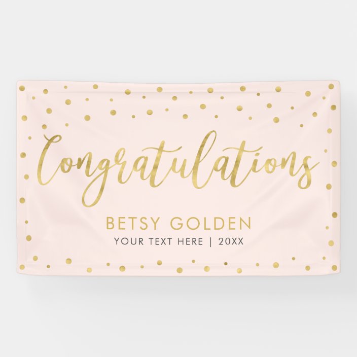 Gold & Pink | Congratulations Party, Event Banner | Zazzle.com