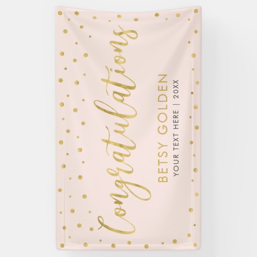 Gold & Pink | Congratulations Party, Event Banner | Zazzle