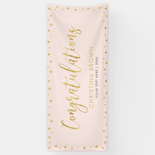Gold & Pink | Congratulations Party, Event Banner | Zazzle
