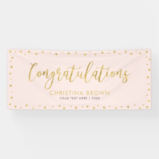 Gold & Pink | Congratulations Party, Event Banner | Zazzle