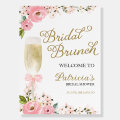 Gold Pink Floral Bridal Brunch Welcome Sign | Zazzle
