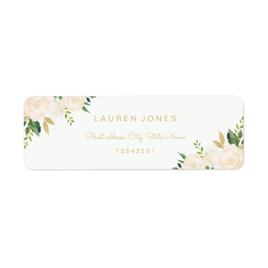 Gold Pink Floral Elegant Address Label | Zazzle.com