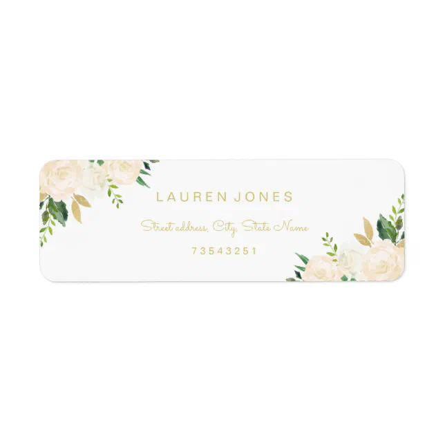 Gold Pink Floral Elegant Address Label | Zazzle