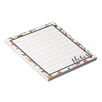 Gold Pink & Forest Green Calligraphy Elegant Lined Notepad | Zazzle