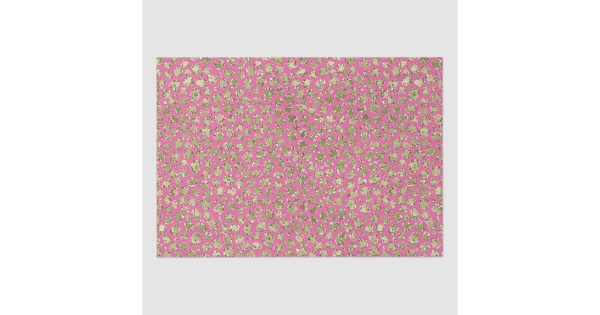 Gold Pink Glitz Leopard Print Tissue Paper | Zazzle