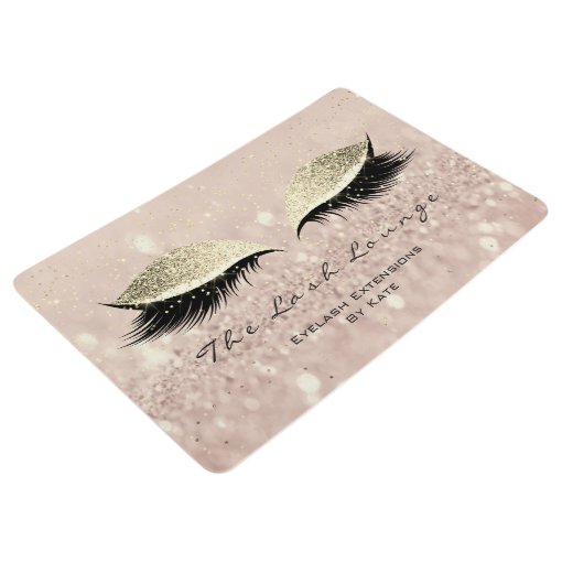 Gold Pink Makeup Artist Glitter Lashes Beauty Eyes Floor Mat | Zazzle