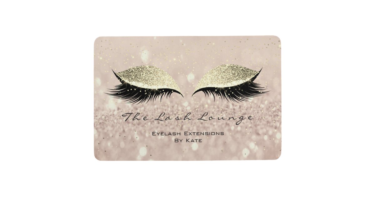 Gold Pink Makeup Artist Glitter Lashes Beauty Eyes Floor Mat | Zazzle