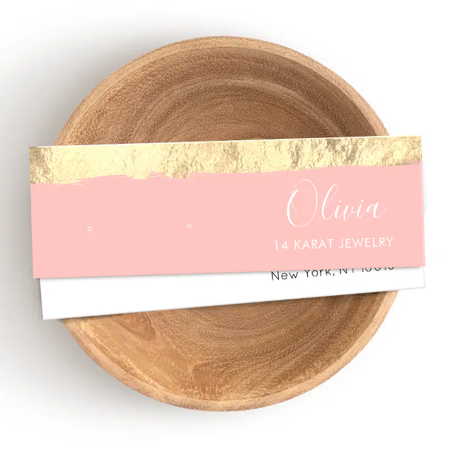 Gold Pink Stud Earring Display Card | Zazzle