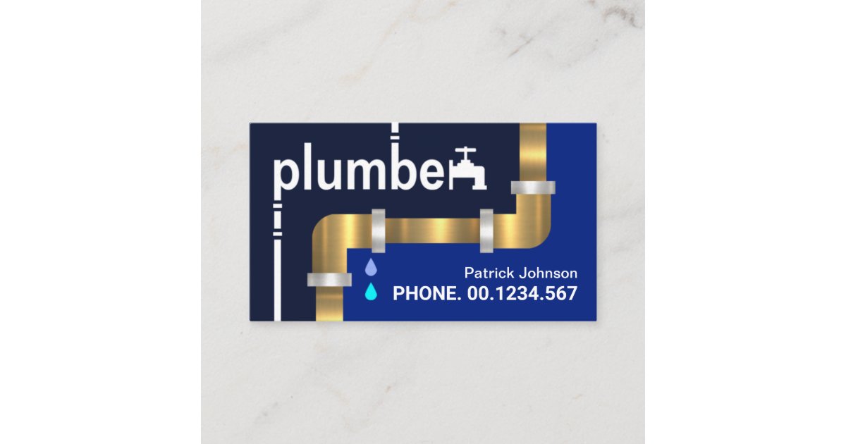 Gold Pipes Creative Plumber Signage Business Card | Zazzle