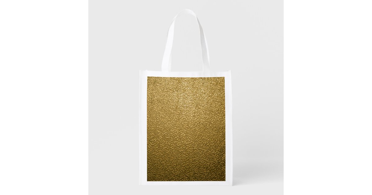 GOLD PLASTIC GROCERY BAG | Zazzle