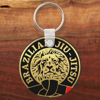Gold Plated Brazilian Jiu Jitsu Lion Keychain | Zazzle