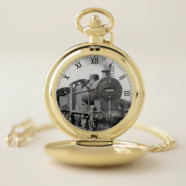 Gold Plated Train Pocket Watch | Zazzle