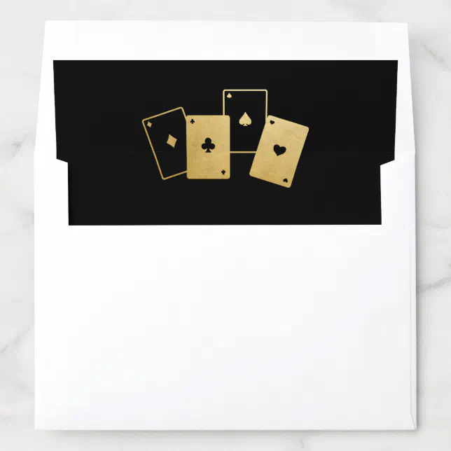 Gold Playing Cards Envelope Liner | Zazzle