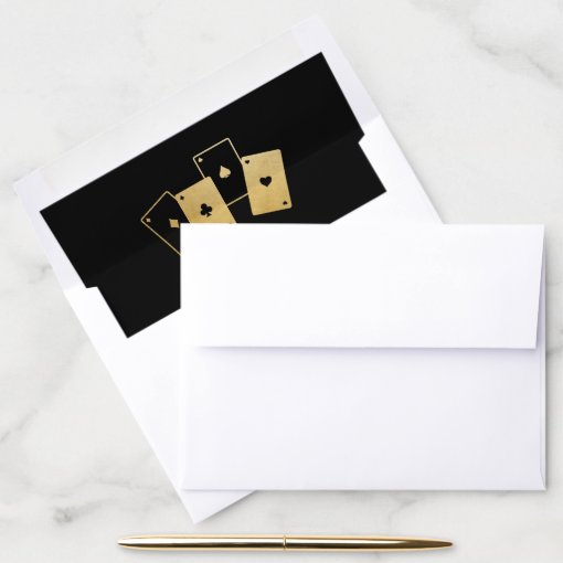 Gold Playing Cards Envelope Liner | Zazzle