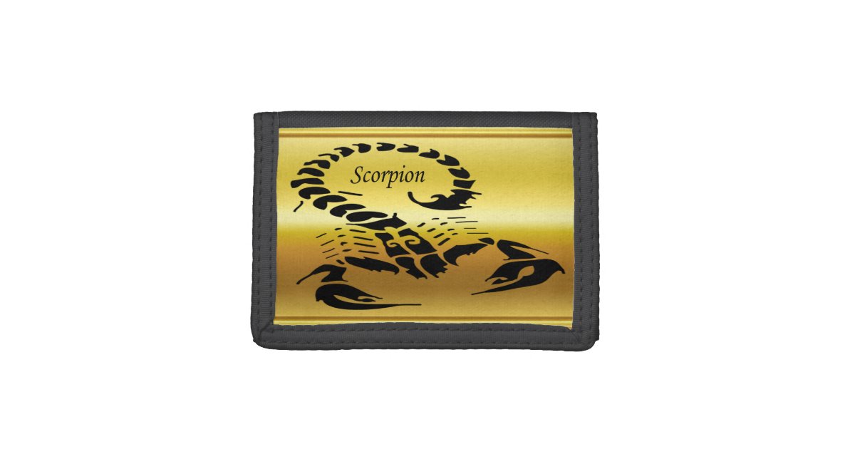 Gold poisonous scorpion very venomous insect tri-fold wallet | Zazzle