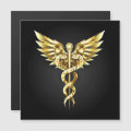 Gold Polygonal Symbol Caduceus Magnetic Invitation | Zazzle