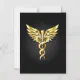 Gold Polygonal Symbol Caduceus Magnetic Invitation | Zazzle