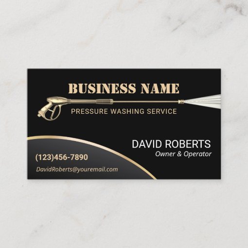 Gold Power Washer Pressure Washing House Cleaning Business Card | Zazzle