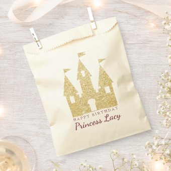 Gold Princess Castle Birthday Party Favor Bag | Zazzle