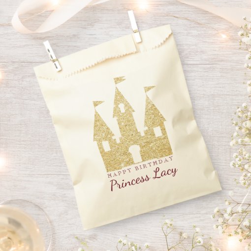 Gold Princess Castle Birthday Party Favor Bag | Zazzle