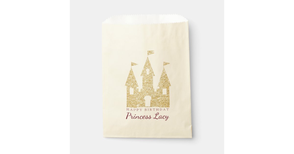 Gold Princess Castle Birthday Party Favor Bag | Zazzle