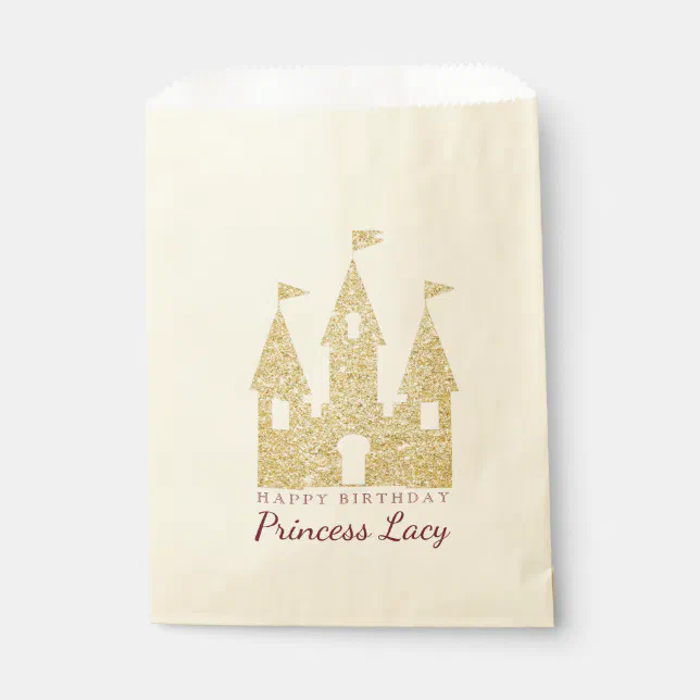Gold Princess Castle Birthday Party Favor Bag | Zazzle