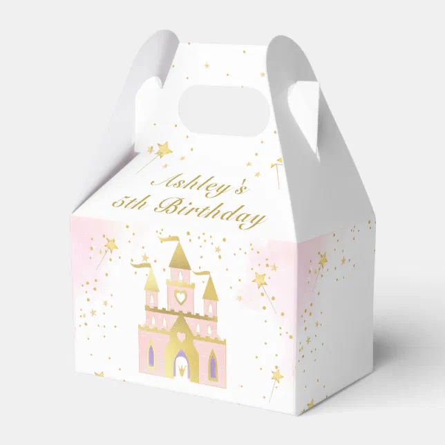 Gold Princess Castle Birthday Party Favor Box | Zazzle