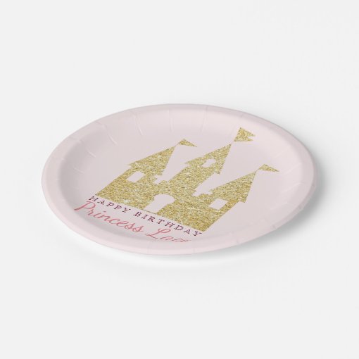Gold Princess Castle Birthday Party Paper Plates | Zazzle