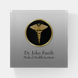 Gold Professional Medical Caduceus Paperweight | Zazzle