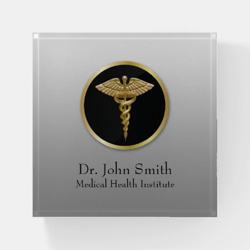 Gold Professional Medical Caduceus Paperweight | Zazzle