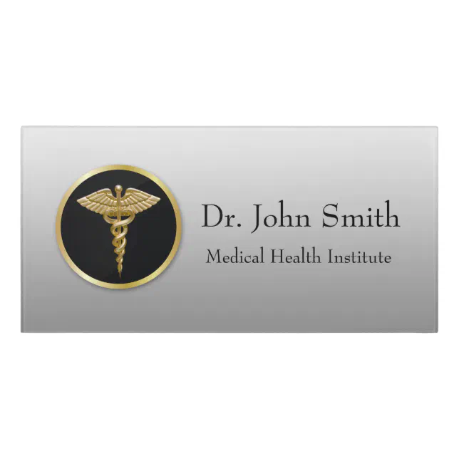 Gold Professional Medical Caduceus - Room Sign | Zazzle
