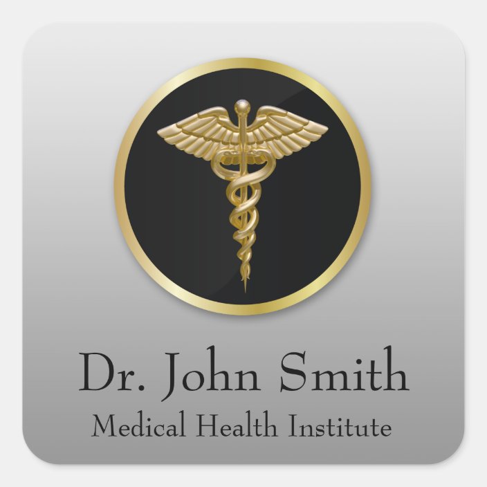 Gold Professional Medical Caduceus - Sticker | Zazzle.com