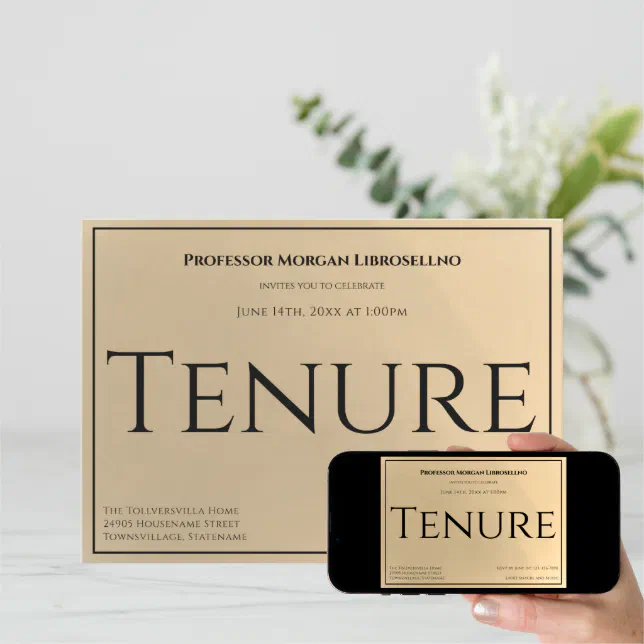 Gold Professor Tenure Party Invitation | Zazzle